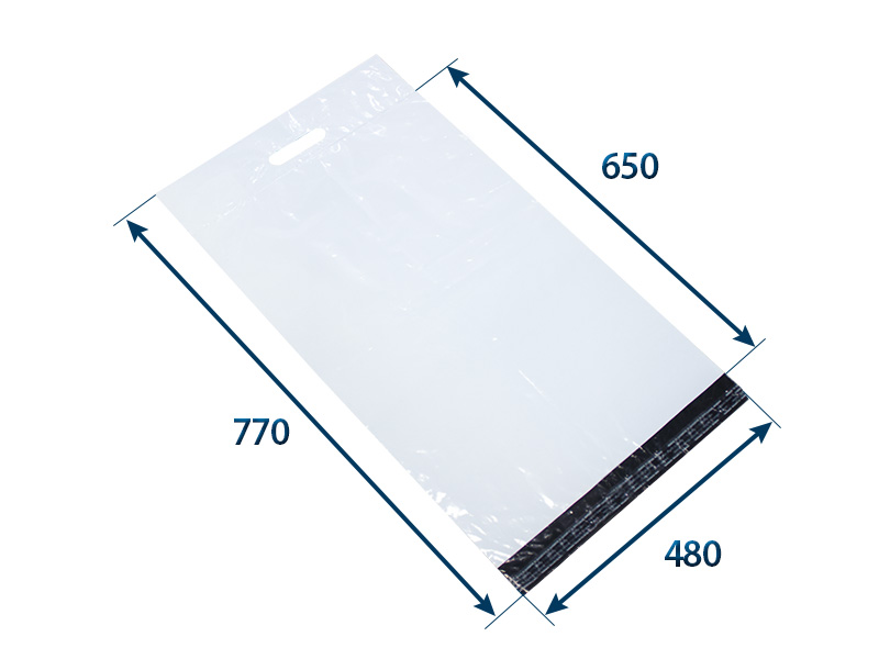 Obálka plastová samolepicí bílo-černá 480x650+80 tl. 0,06 s uchem (80% ...
