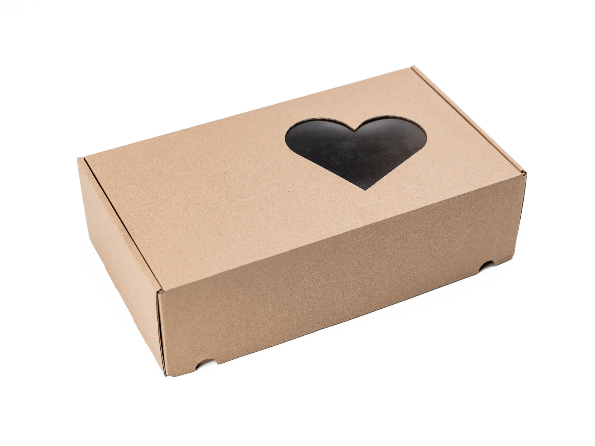 Dárková krabice s průhledným víkem ve tvaru srdce 350x200x100 | Eobaly.cz