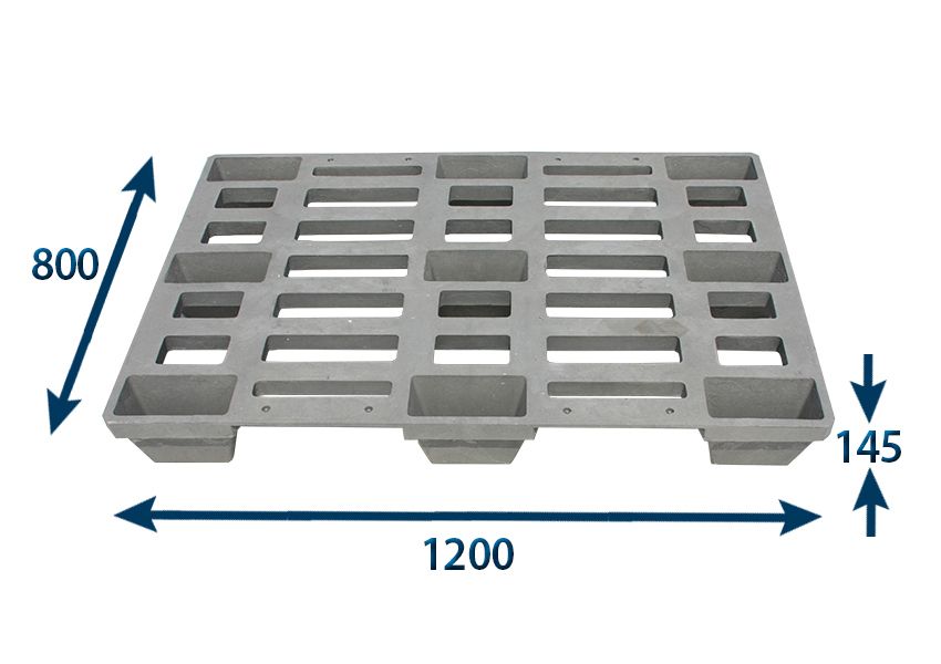 Paleta plastová 1200x800x145 - nosnost 1000 kg | Eobaly.cz