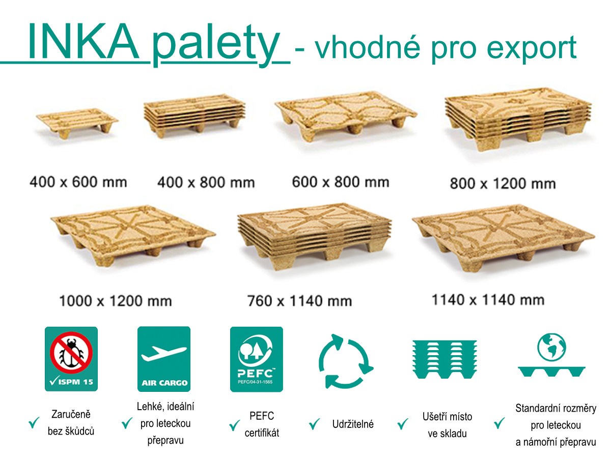 Inka palety lisované - exportní palety | Eobaly.cz